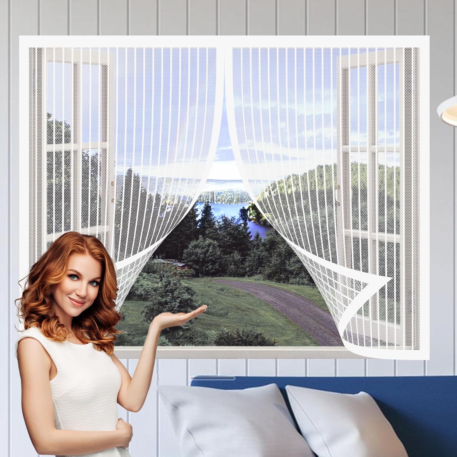 Magnetic Window Screen Small 172 x 105 cm Fly Window Screen Mesh ...