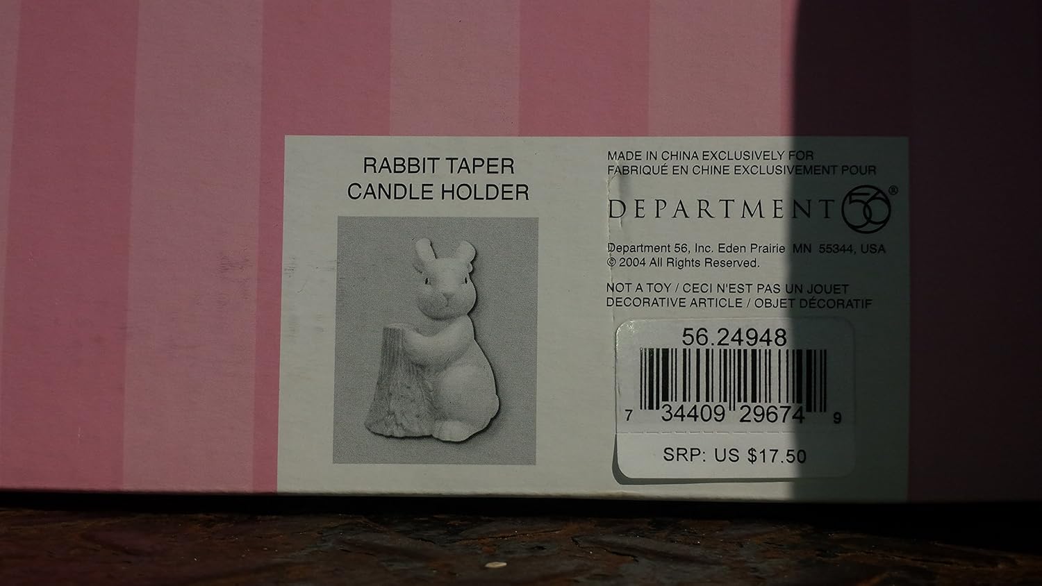 Amazon.com: department 56 signs of spring rabbit taper candle holder 56 ...