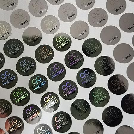 Amazon.com : QC Passed Stickers 1" 500 Pcs Hologram QC Pass Stickers ...