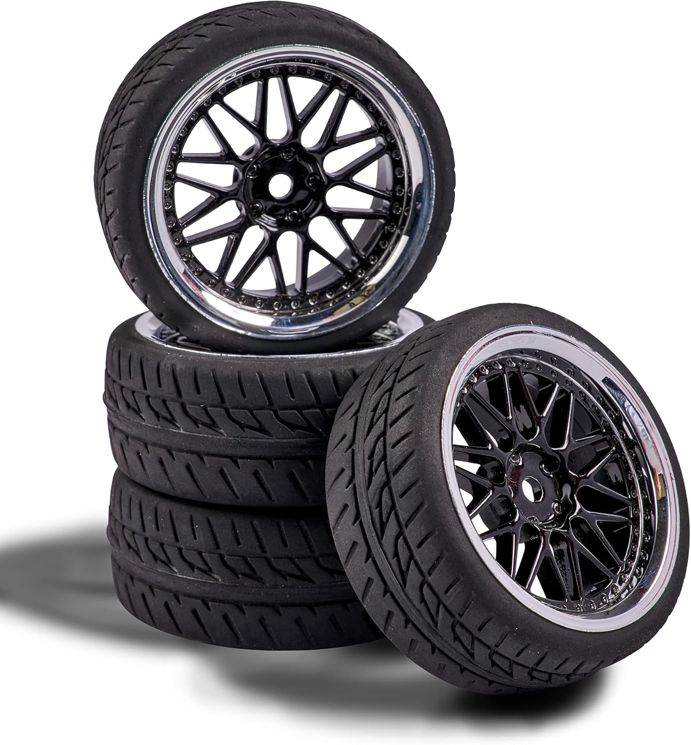 Carson 500900158 1:10 Kit de Roues Design Y (4) Noir/chromé ...