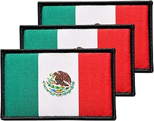 Amazon.com: 3Pcs Mexico Mexicans Flag Patch 2x3 Inch, Hook Loop ...
