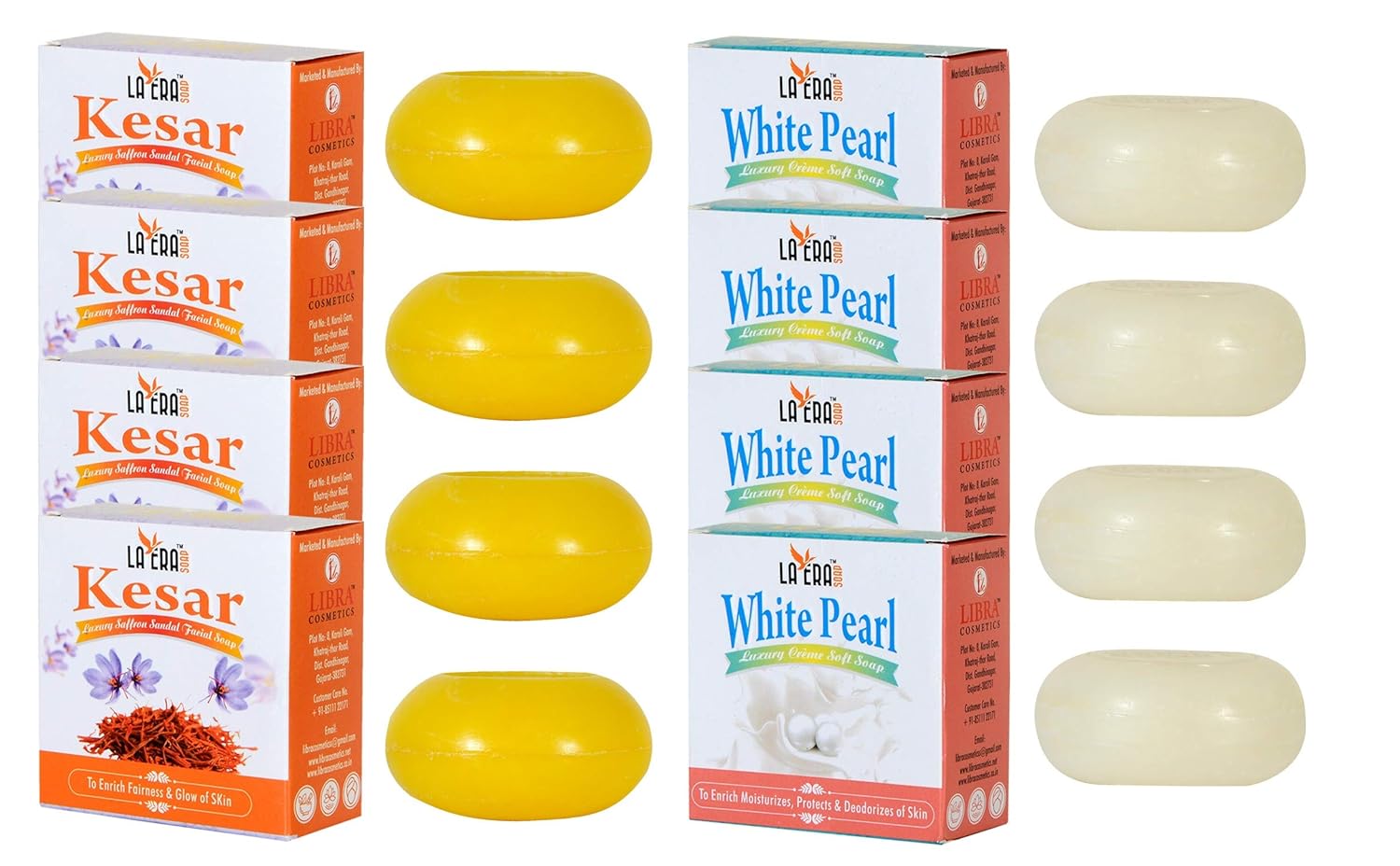 Buy LA ERA Kesar Luxury Saffron Sandal Soap (Kesar goti) (4 * 100 gm ...