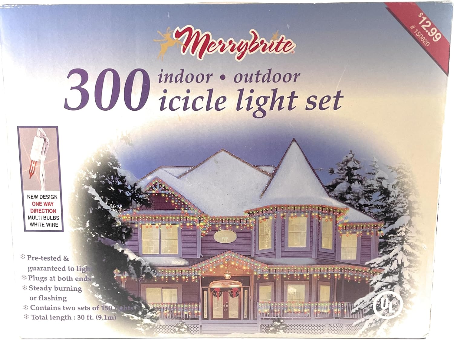Amazon.com: Merry Brite 300 ICE Lights Multi Bulb/White Wire : Home ...