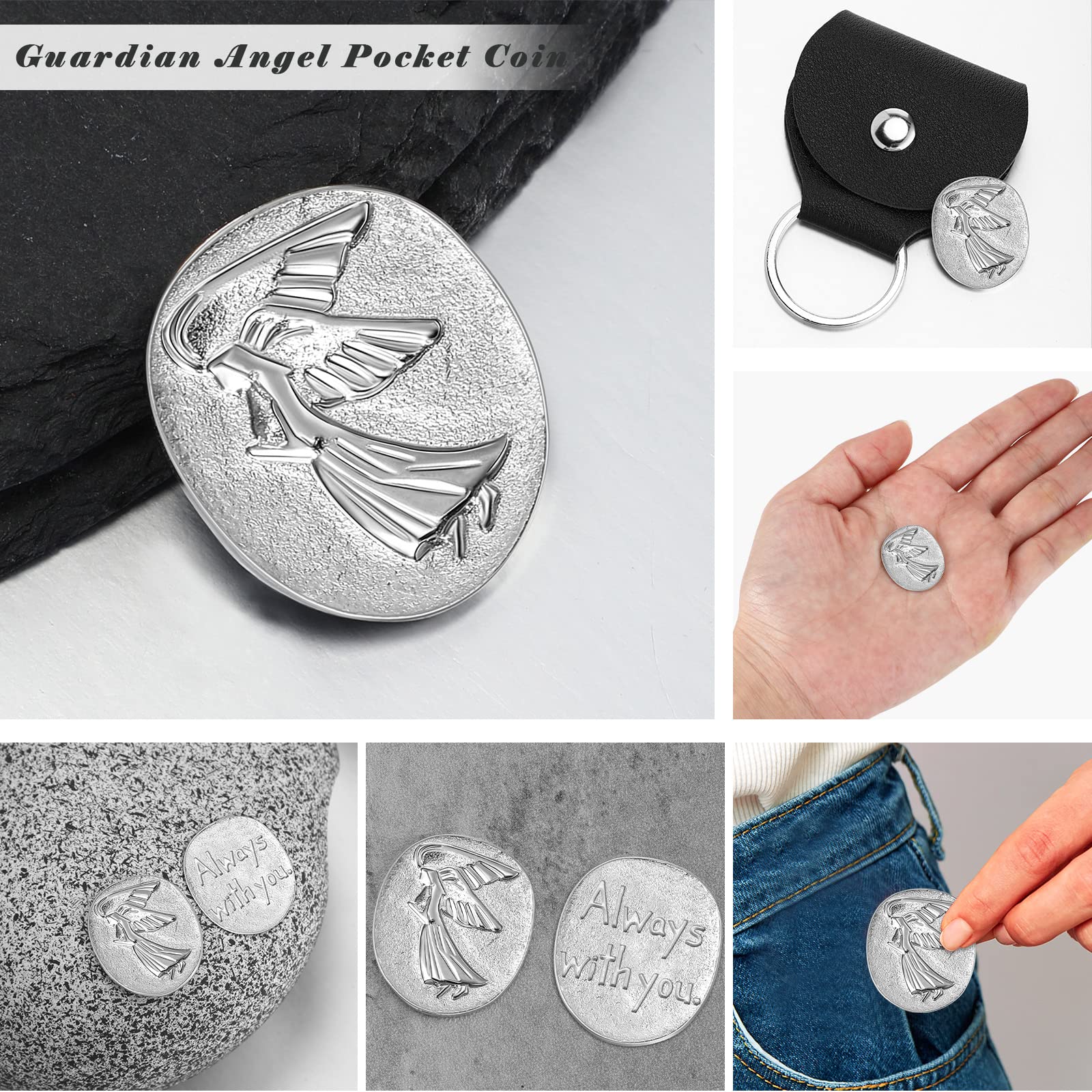 Pocket Medal Holder Guardian Angel Coin Pocket Prayer Token Religious ...