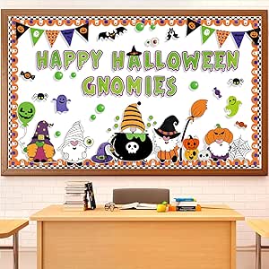 Amazon.com: Konsait Gnomes Halloween Bulletin Board Decorations, 85Pcs ...