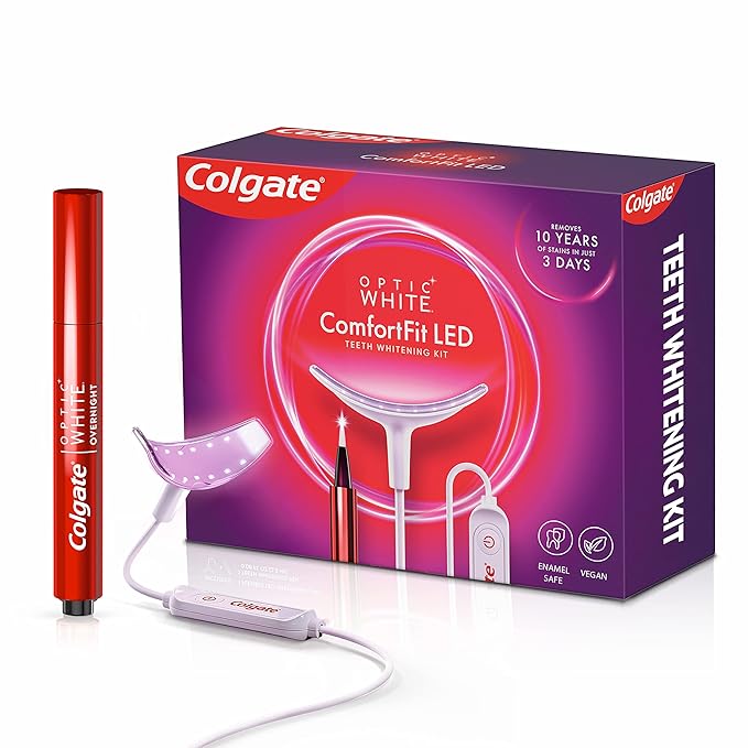 Amazon.com: Colgate Optic White ComfortFit Teeth Whitening Kit with LED ...