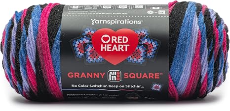 Amazon.com: Red Heart All in One Granny Square-Black - Hyper Violet