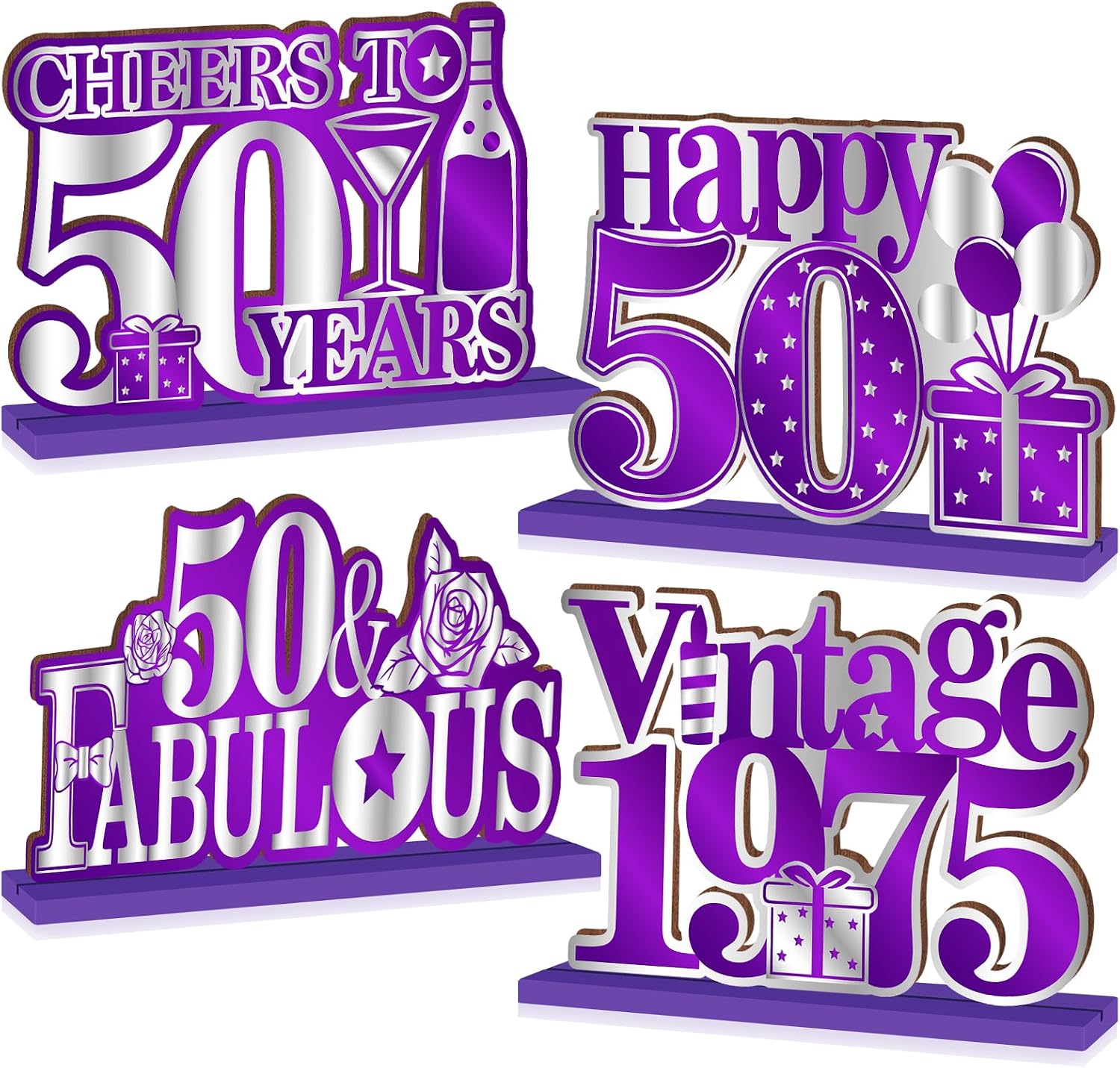Amazon.com: Purple 50th Birthday Decorations Happy 50th Birthday ...