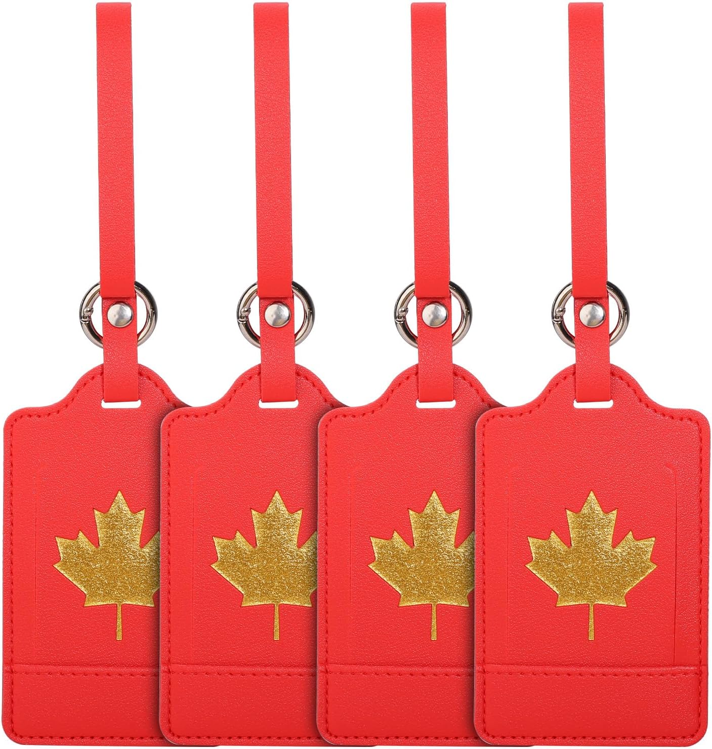 4 Pack Luggage Tag, Anyos PU Leather Travel Bag Labels Suitcase Baggage Tags with Name ID Card ...