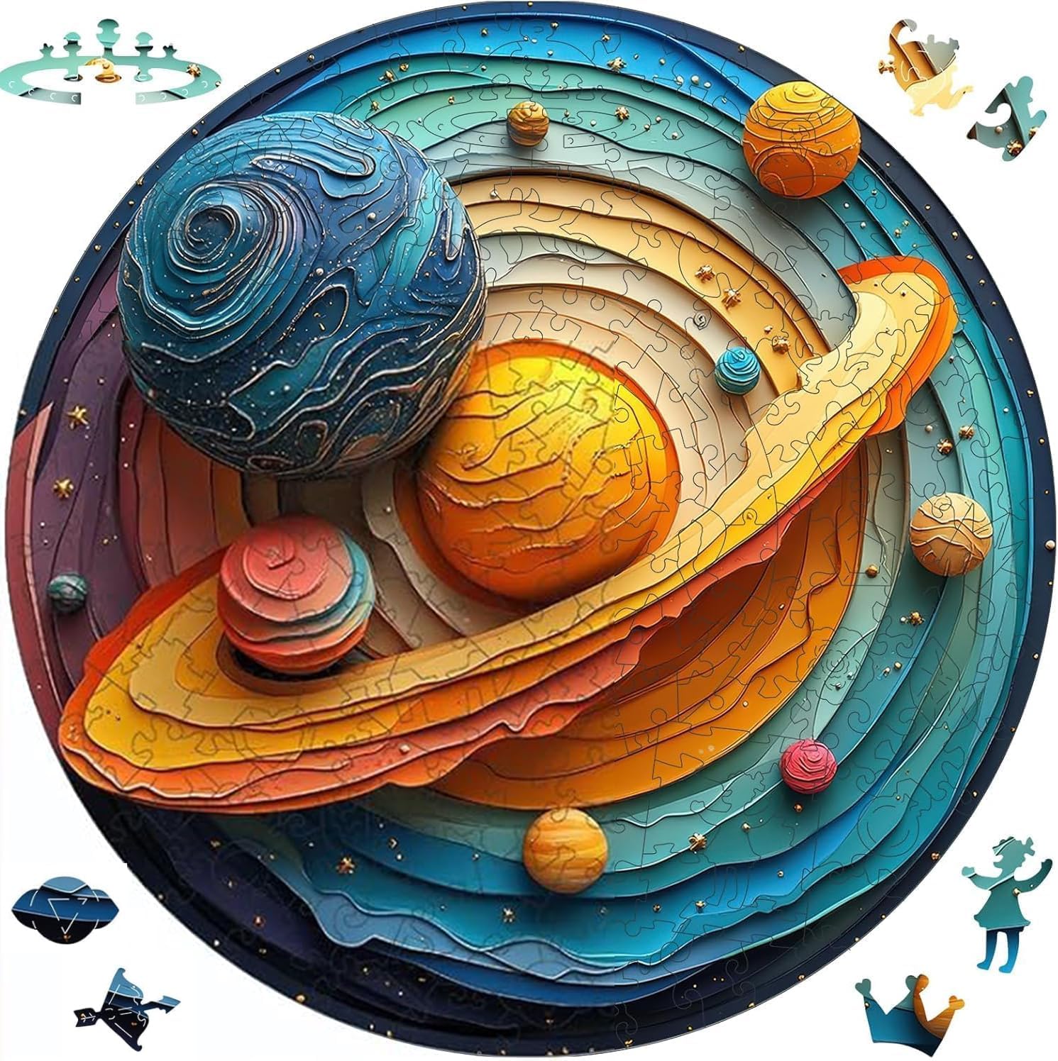 Amazon.com: Qiuenisray Space Puzzles for Adults, Solar System Star ...