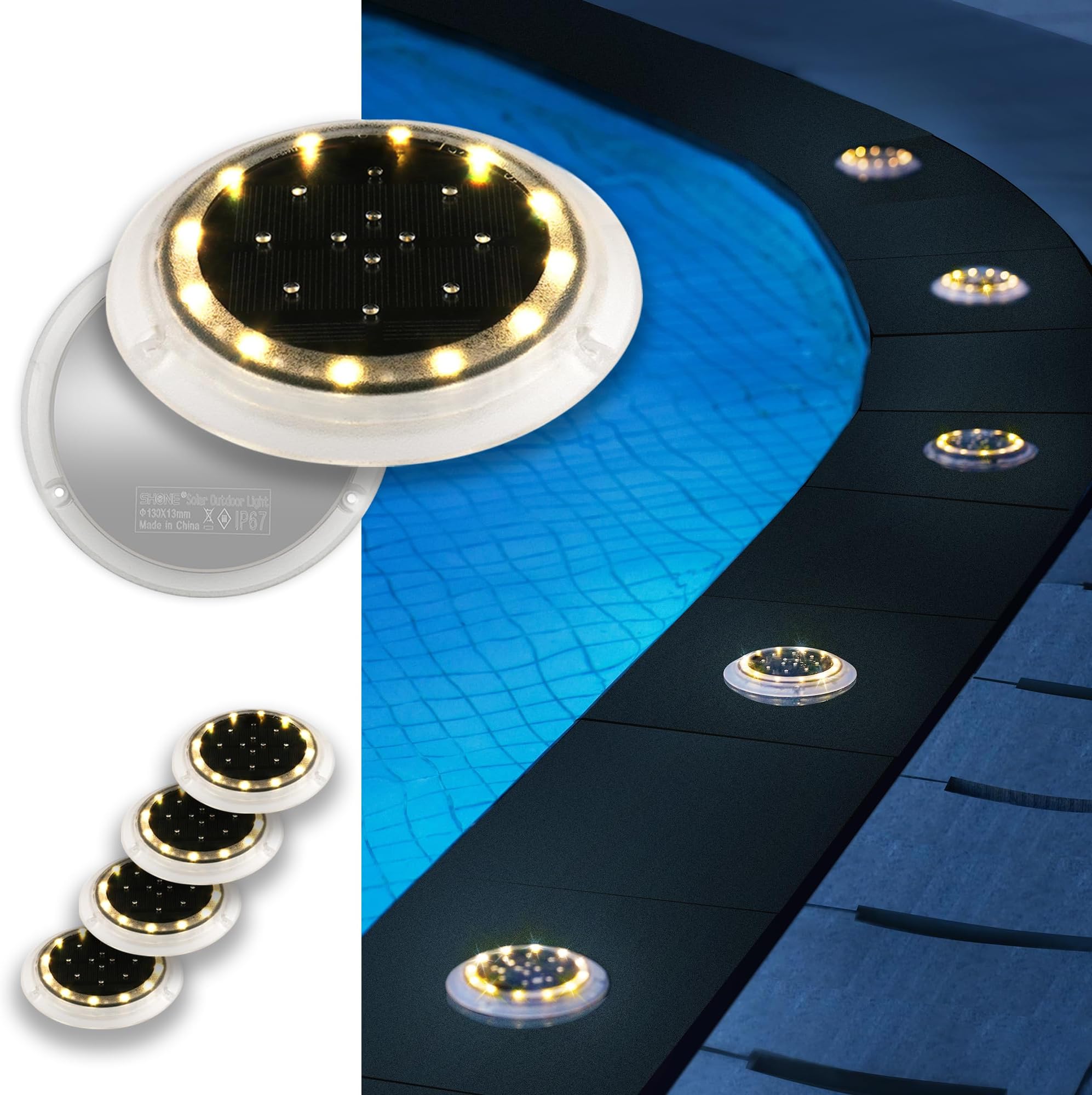 Happybuy Driveway Lights 4-Pack, Solar Driveway Lights with Switch ...