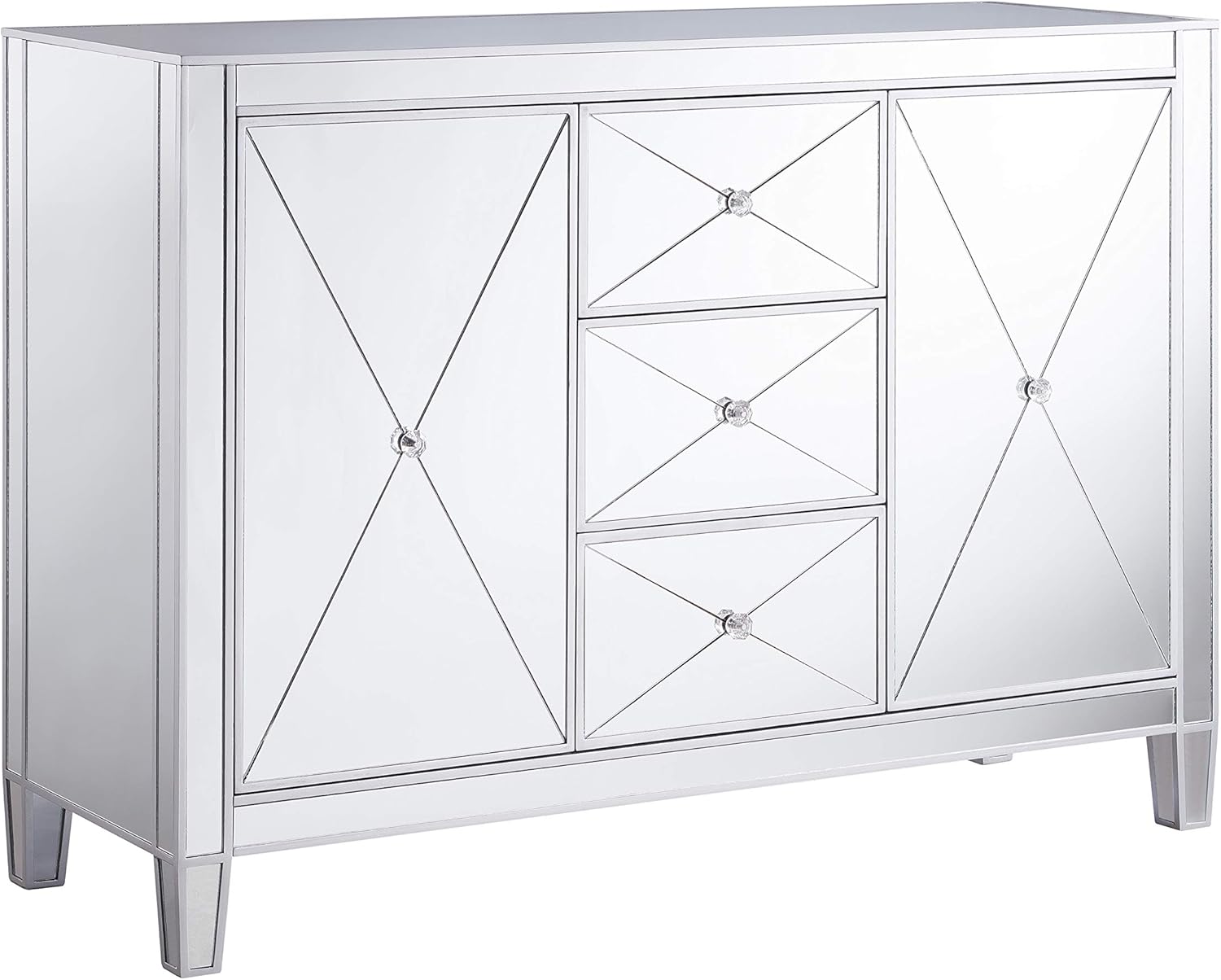 Amazon.com: Mirrored Accent Cabinet - Reflective Mirror Surface w ...