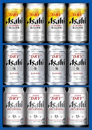 Amazon.co.jp: Asahi Super Dry Beer Gift Set (SDV-3) 3 Types of 12 Beers ...