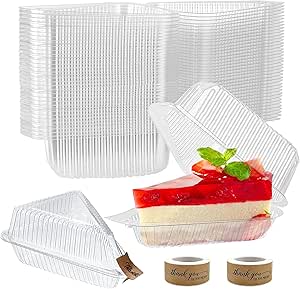 Amazon.com: 200 Pcs Clear Cake Slice Plastic Containers with Lids,Pie ...