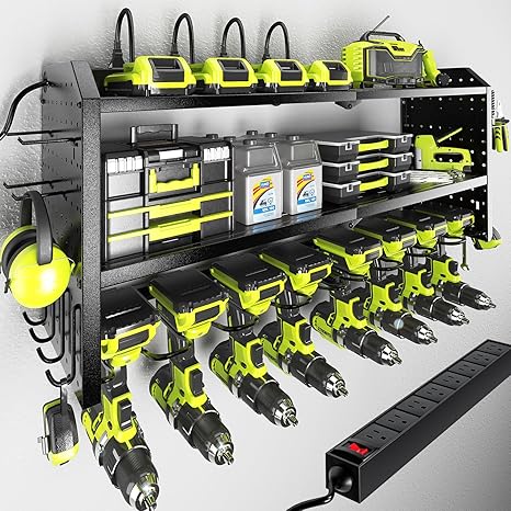 Amazon.com: KAFAHOM Power Tool Organizer with Charging Station, Built ...