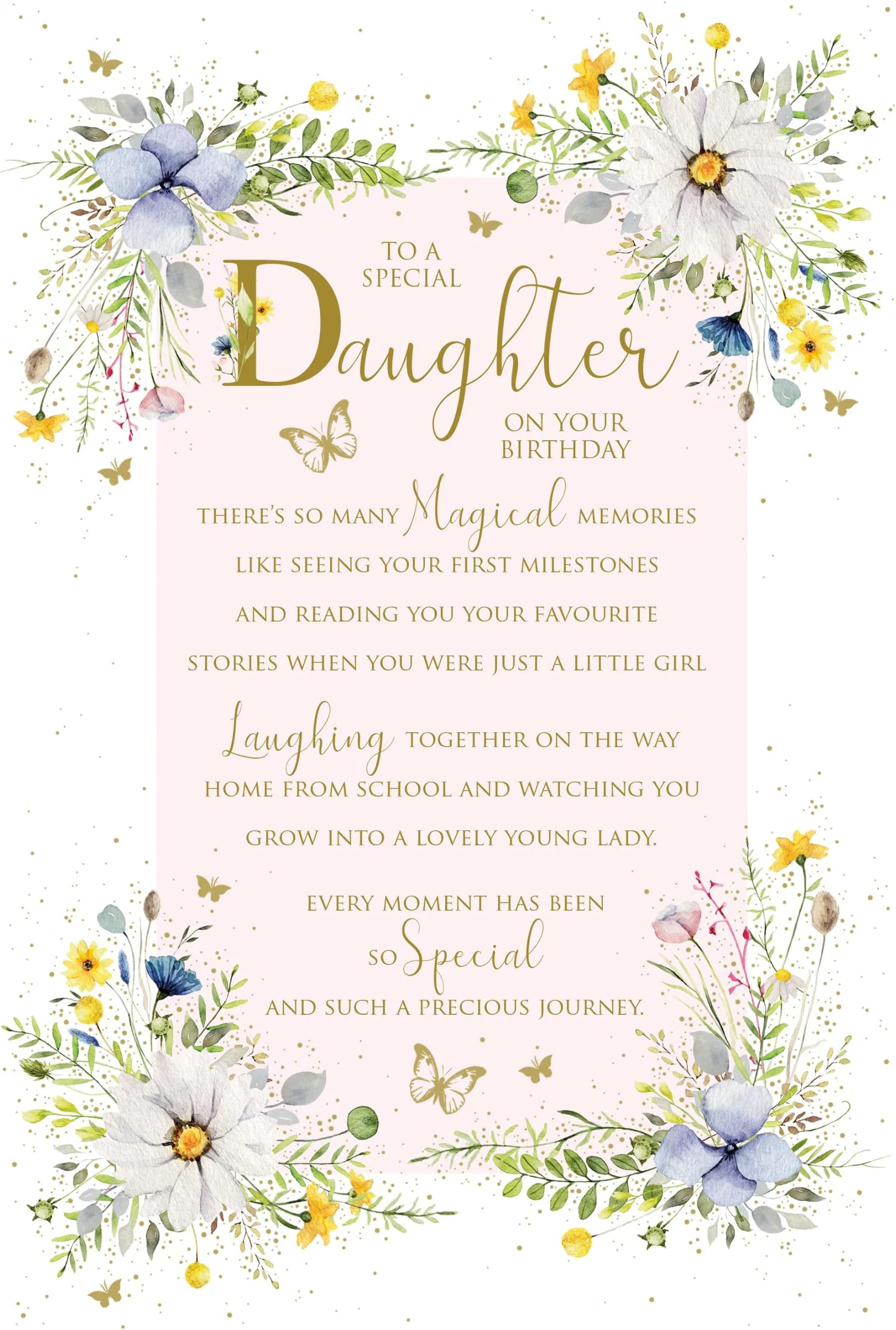 ICG Special Daughter Birthday Card - Glamorous Girl with Flower Bouquet ...