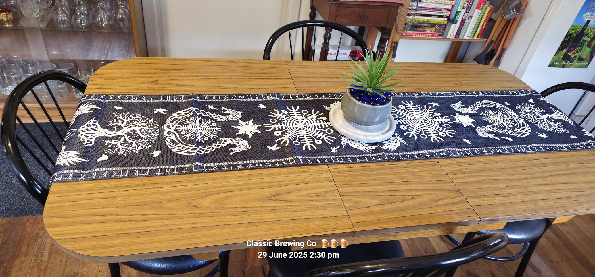 Artoid Mode Black Viking Tree of Life Raven Helmet of Awe Table Runner ...