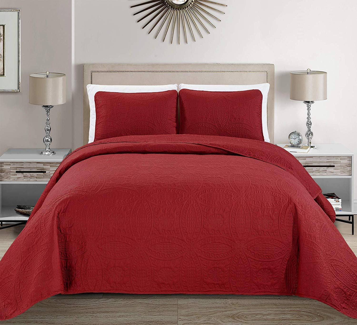 Amazon.com: MK Home Mk Collection 3pc King/California King Solid ...