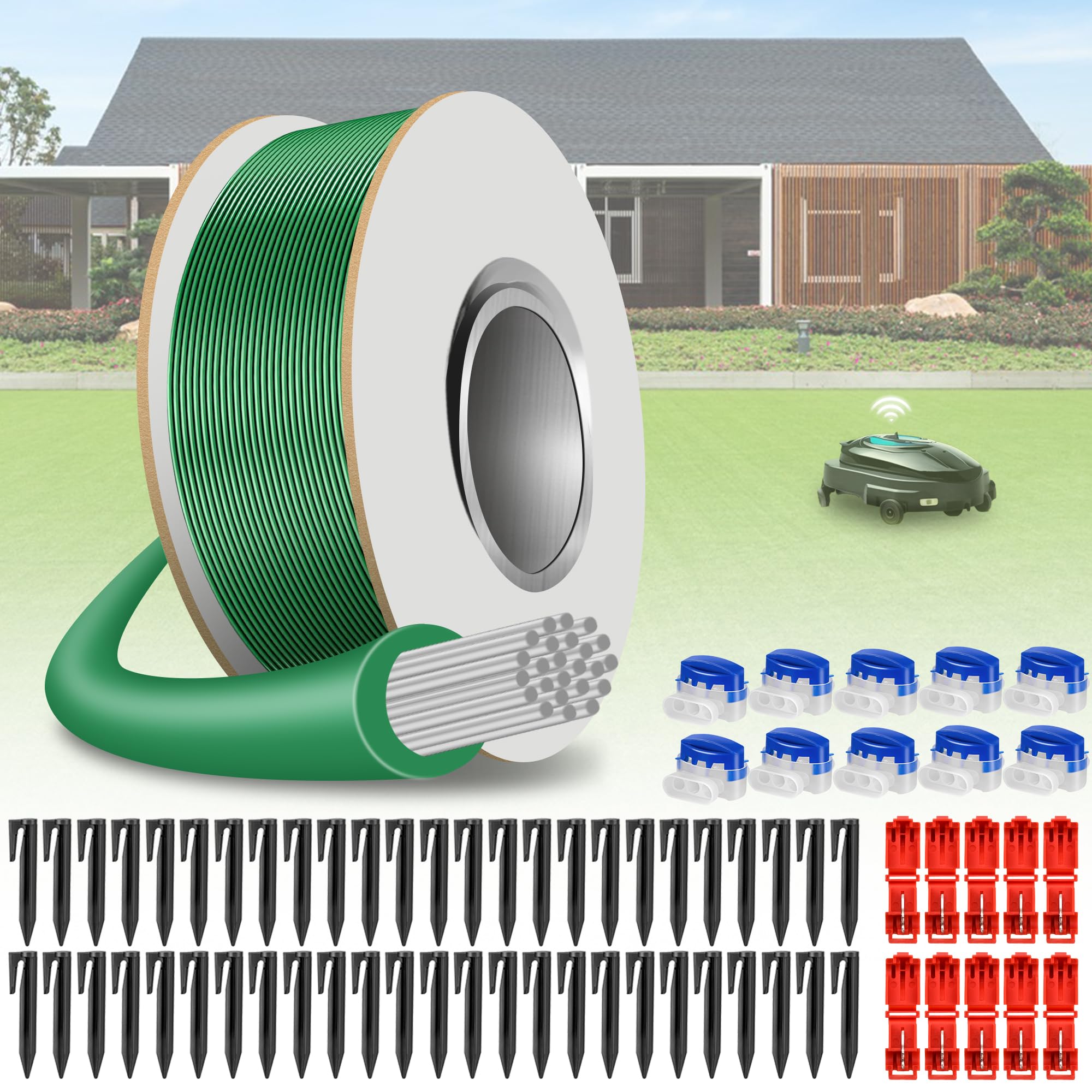 DazSpirit 50 m Boundary Cable + 50 Pegs + 10 Cable Connectors + 10 ...