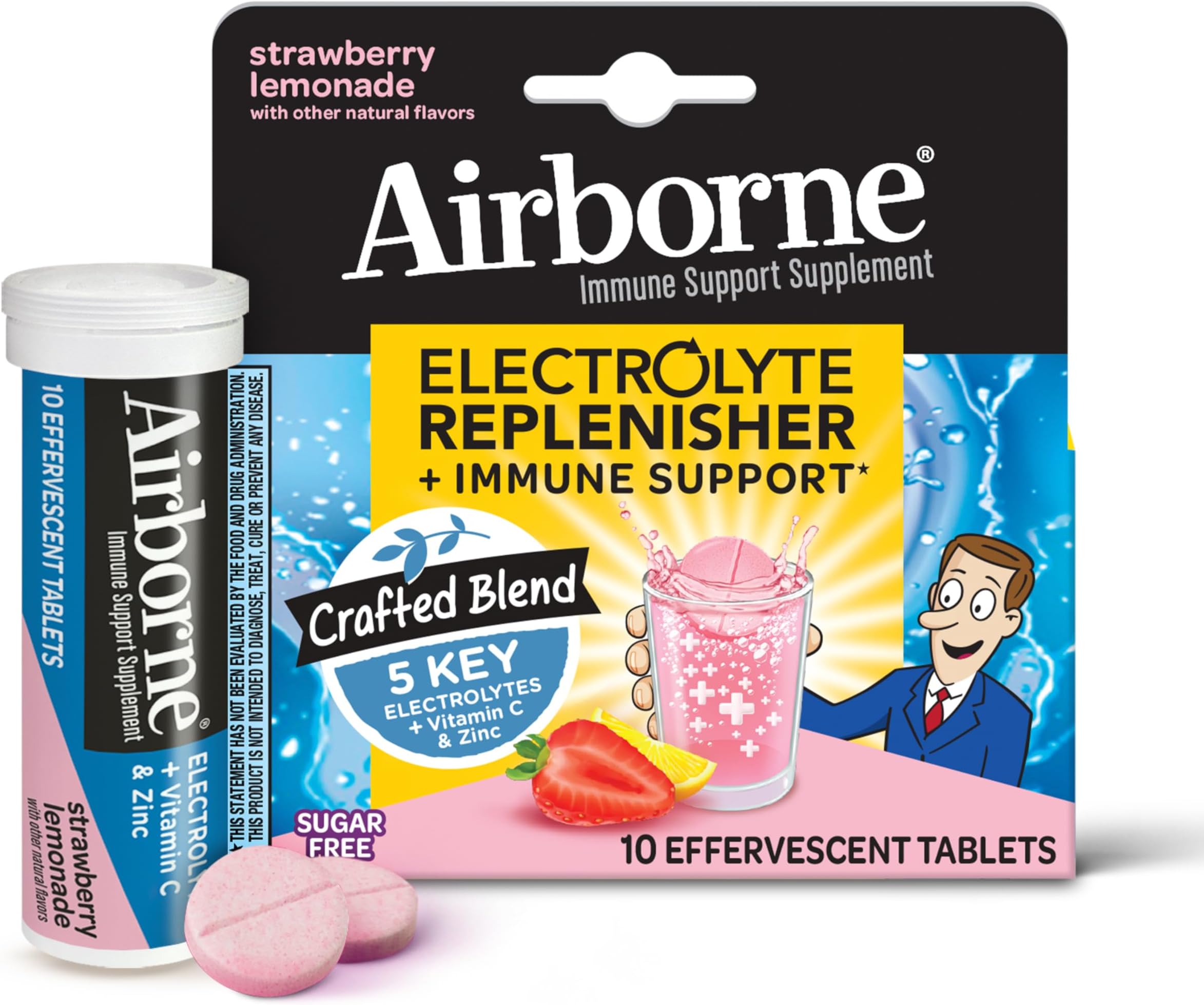 Amazon.com: Airborne® Effervescent Tablets - Electrolyte Replenisher ...