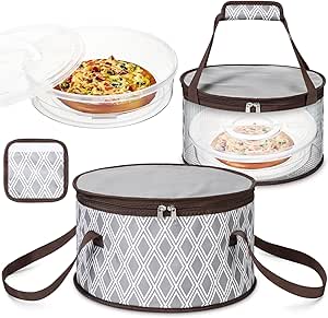 Amazon.com: Pickmesh 12 Inch Pie Carrier with Lid Insulated Food Carrying Case Bag 12" Food ...
