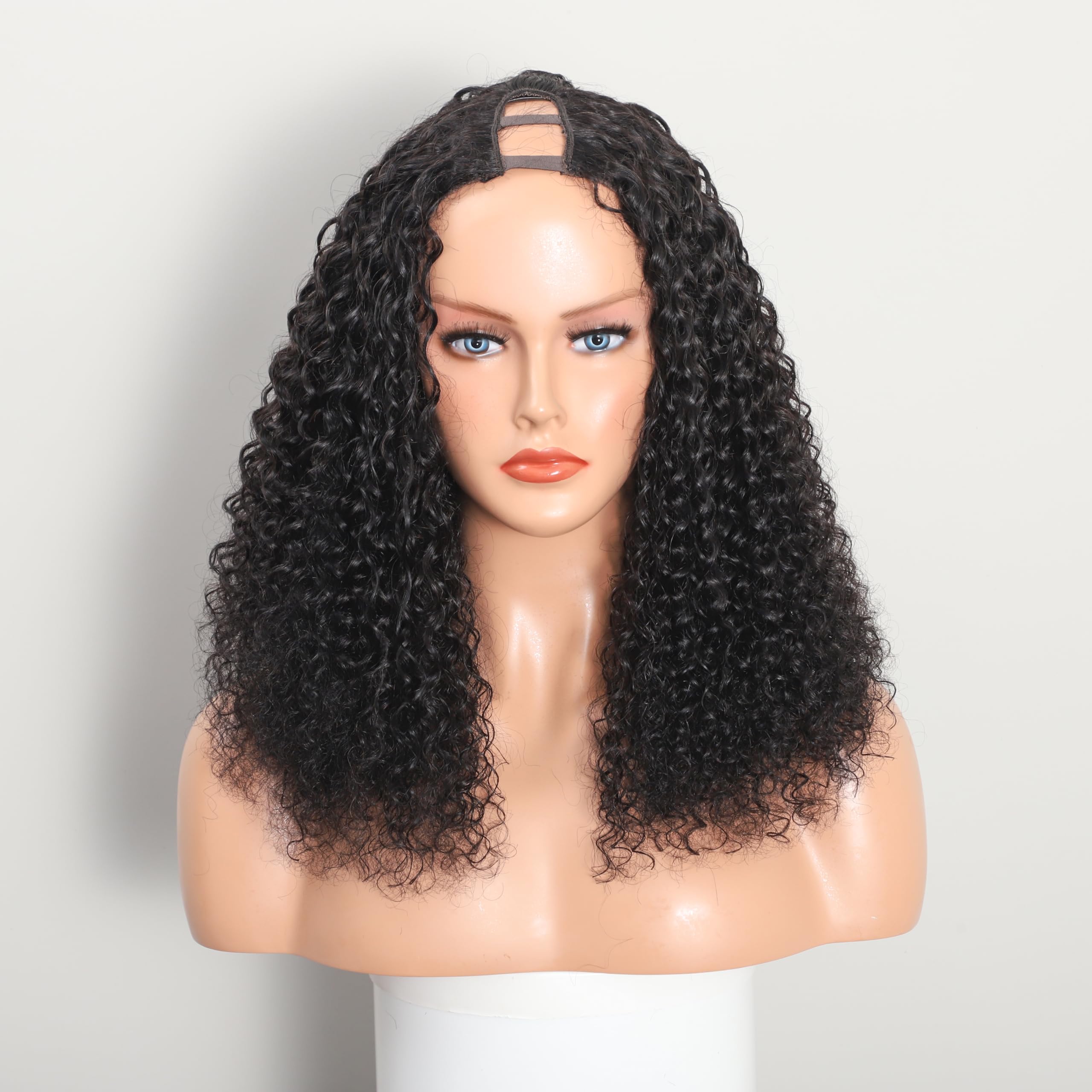 Amazon.com : AceWig U Part Human Hair Wig for Black Woman No Leave Out ...