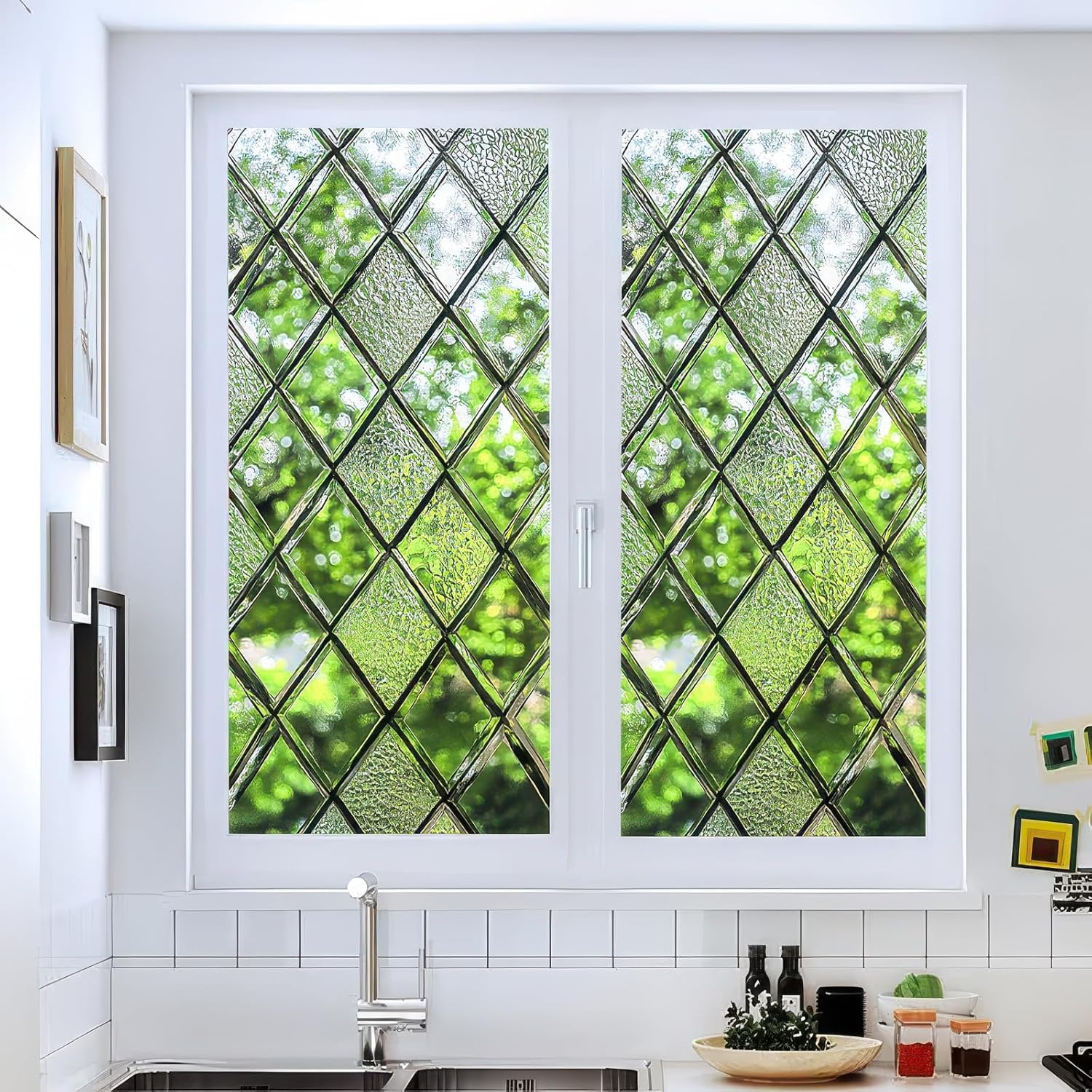 Amazon.com: HOMETITUTE Stained Glass Window Film 17.7x39.3 inch ...