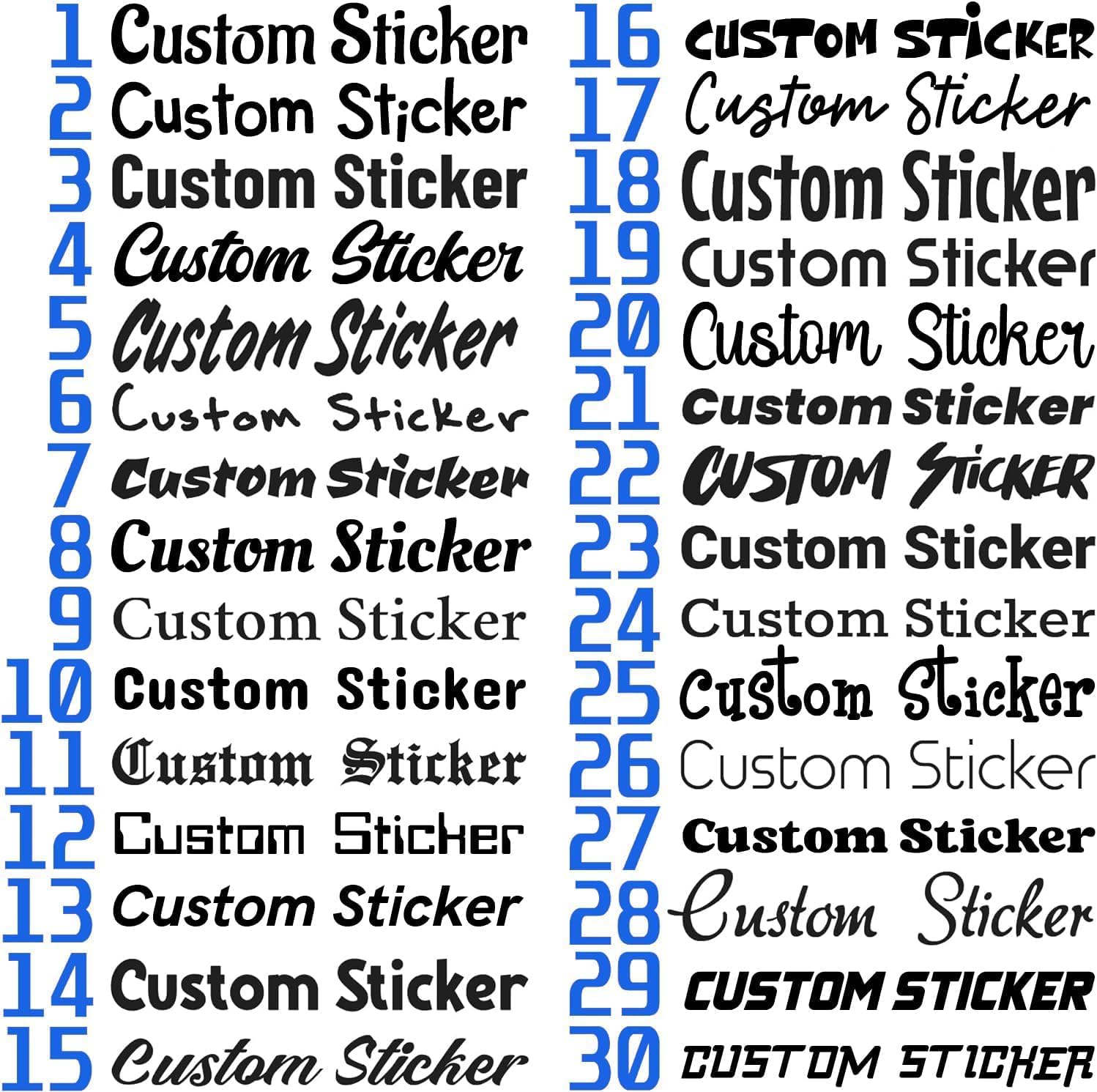 Custom Text Vinyl Decal Sticker Personalised Business Car Van Shop ...