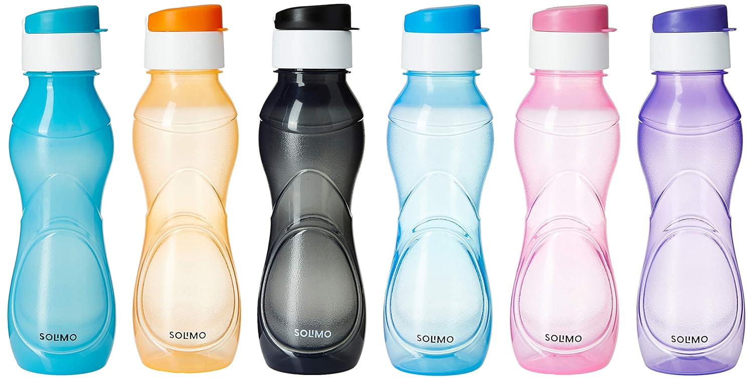 Buy Amazon Brand - Solimo Plastic Water Bottles (Set of 6, 500ml ...