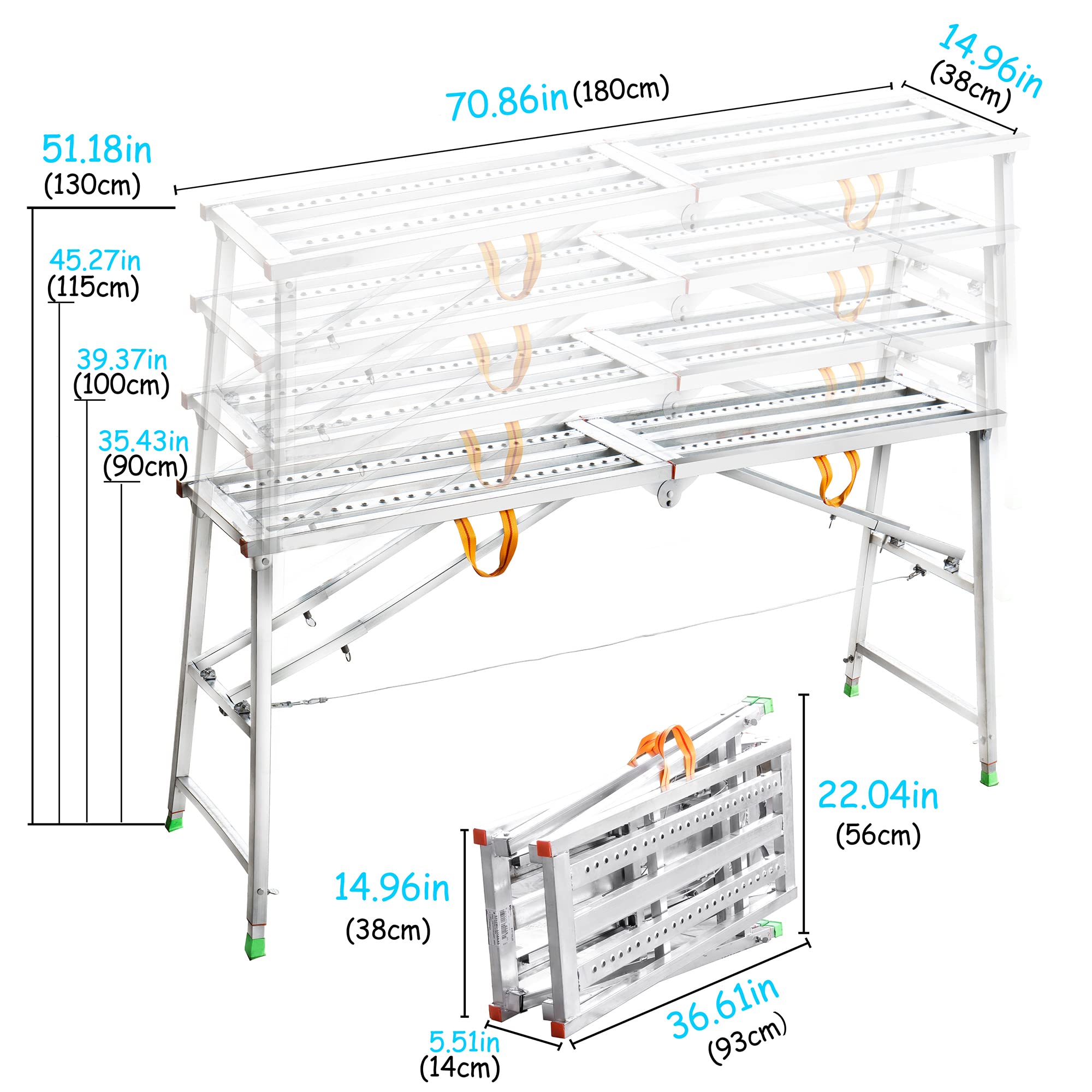 Work Platform Ladder Platform Drywall Adjustable Work Platform With 800 ...