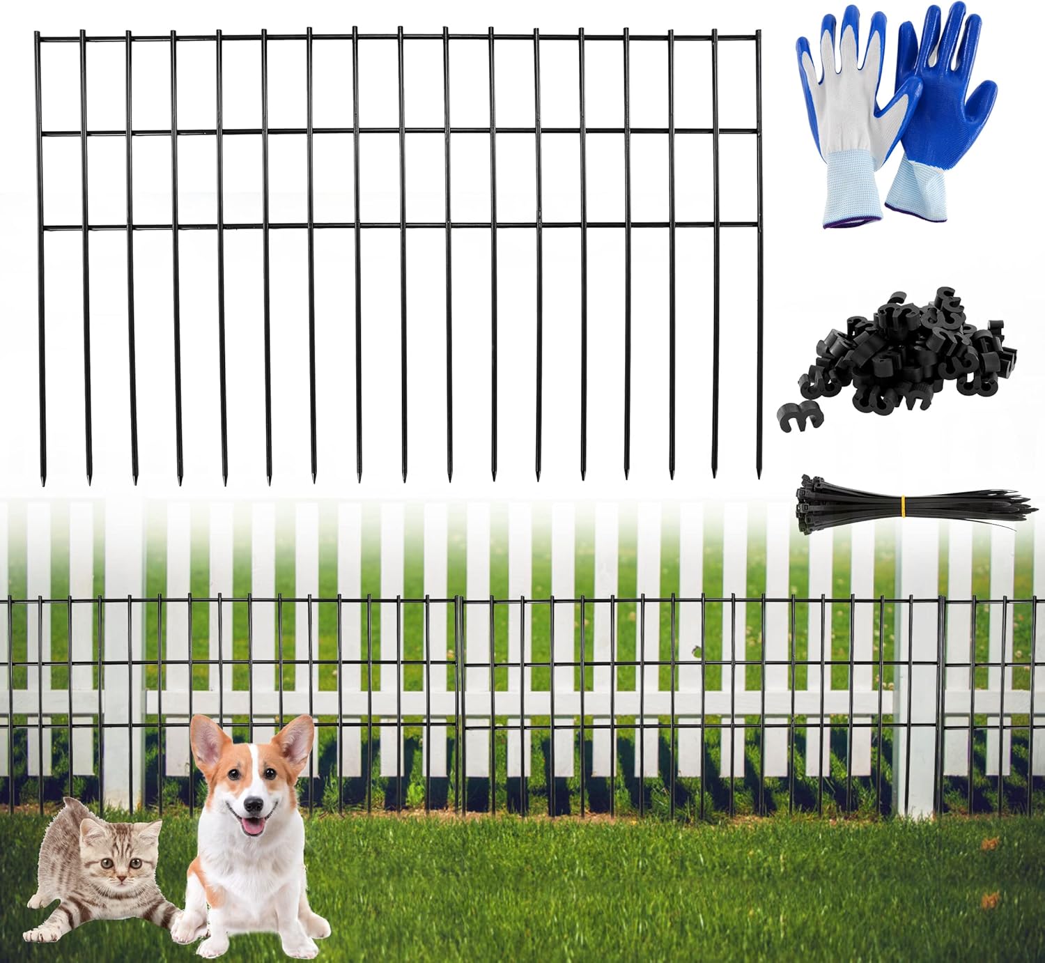 Amazon.com : Partol 10Pack 24x15" Animal Barrier Fence No Dig Fence ...