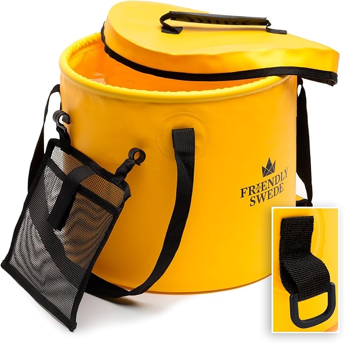 Amazon.com: The Friendly Swede Collapsible Bucket with Lid, Folding ...