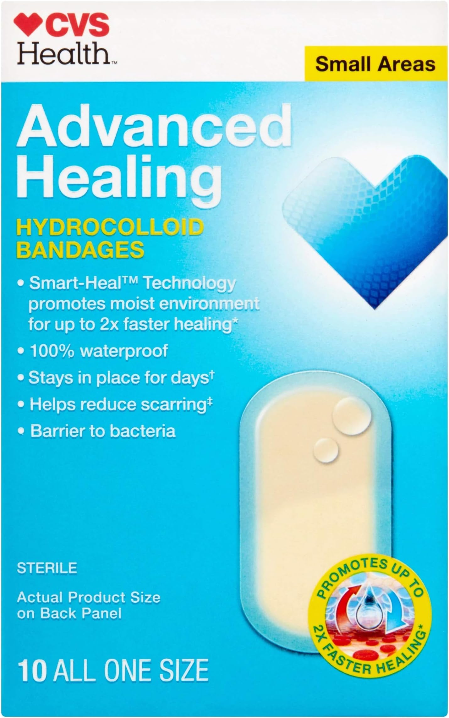 Amazon.com: CVS Health Advanced Healing Hydrocolloid Bandages (Large ...