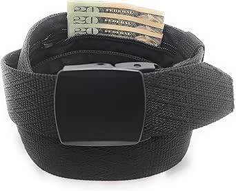 Secret Stash Nylon Military Style Web Belt Zippered Hidden Compartment ...