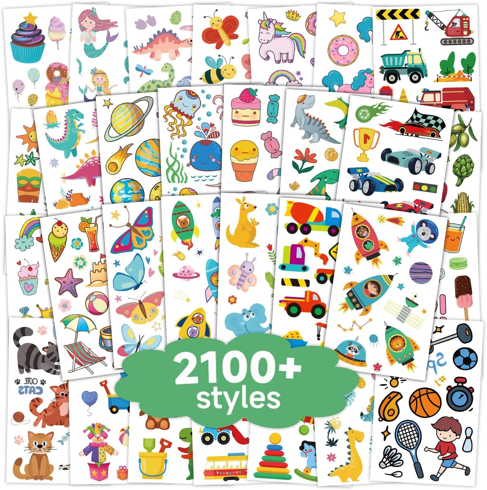 Amazon.com : EMOME 2100+ Styles Temporary Tattoos for Kids, Tattoo ...