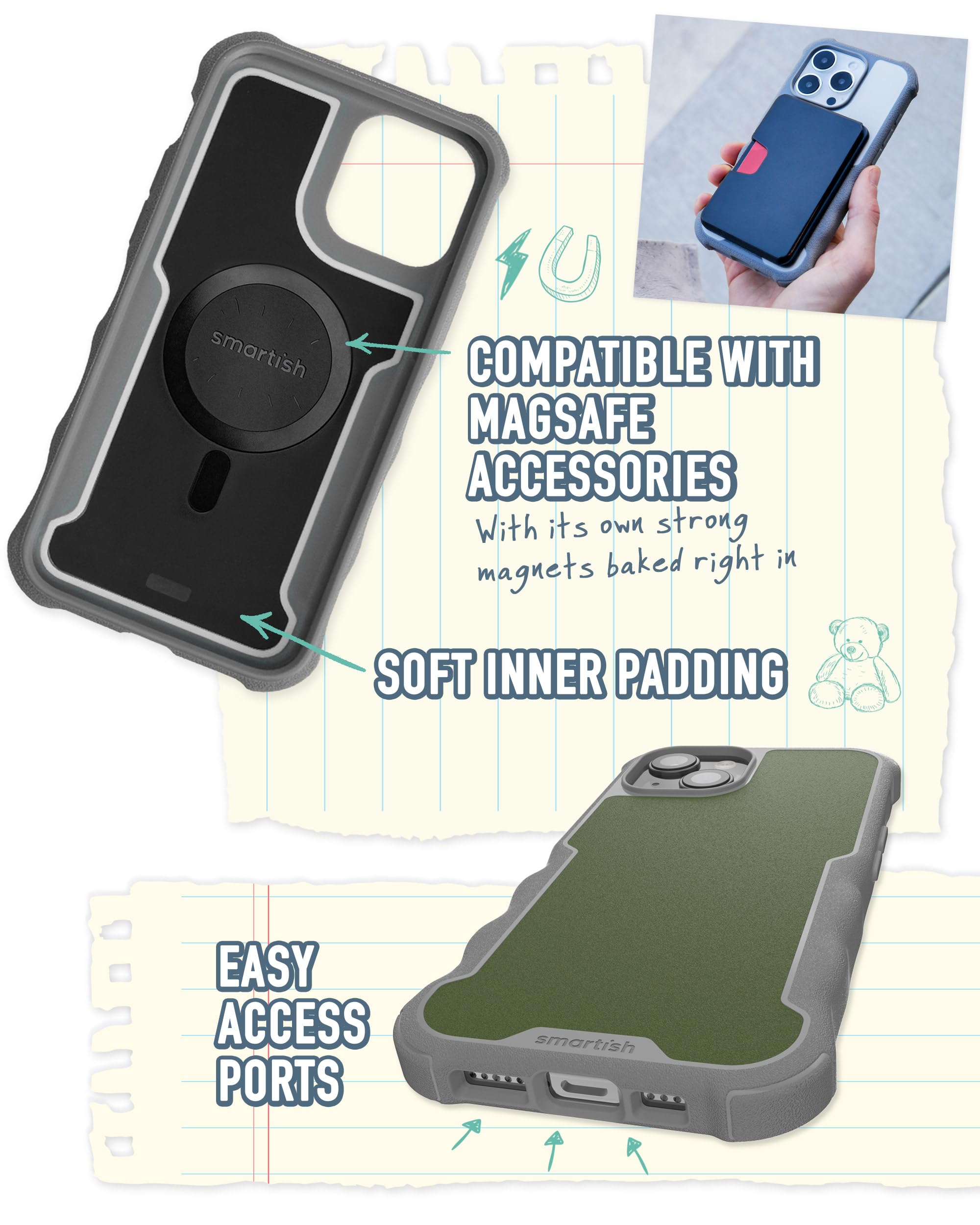 Snapklik.com : Smartish iPhone 15 Protective Magnetic Case - Gripzilla ...