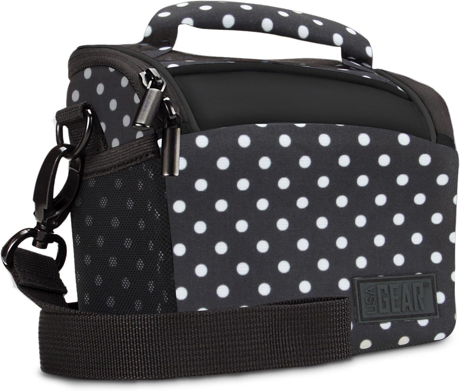 USA Gear Polka Dot Bridge Camera Bag with Rain Cover , Adjustable ...