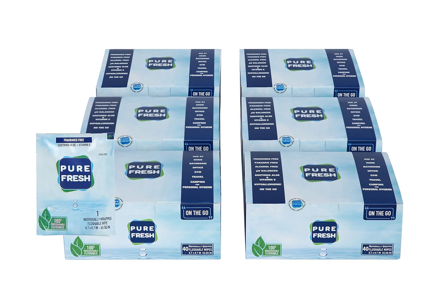 Amazon.com: PureFresh Wet Wipes: Flushable, Individually Wrapped for ...