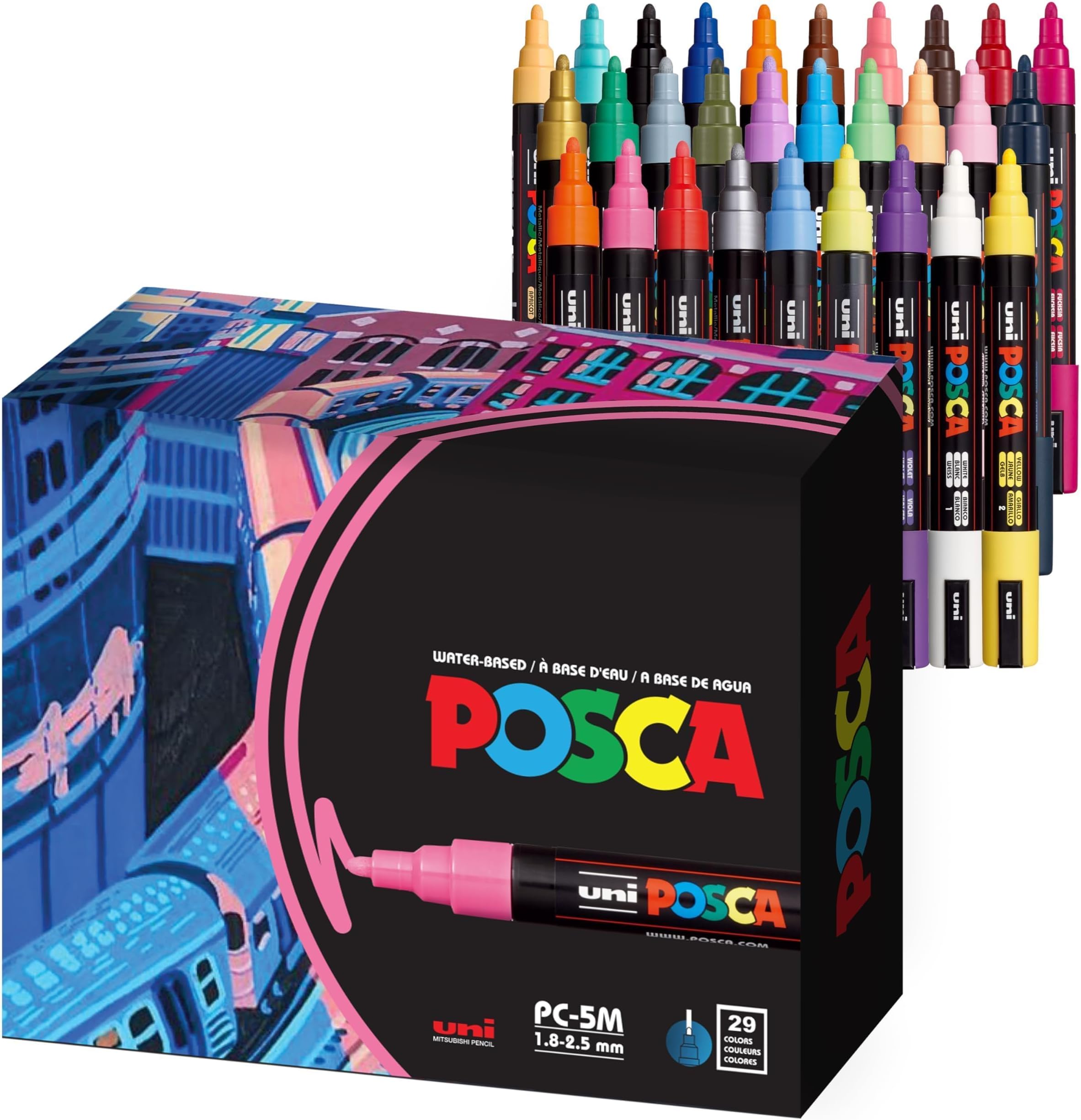 Uni Posca todos color Bundle Set - Importado de Japón, Medio : Amazon ...
