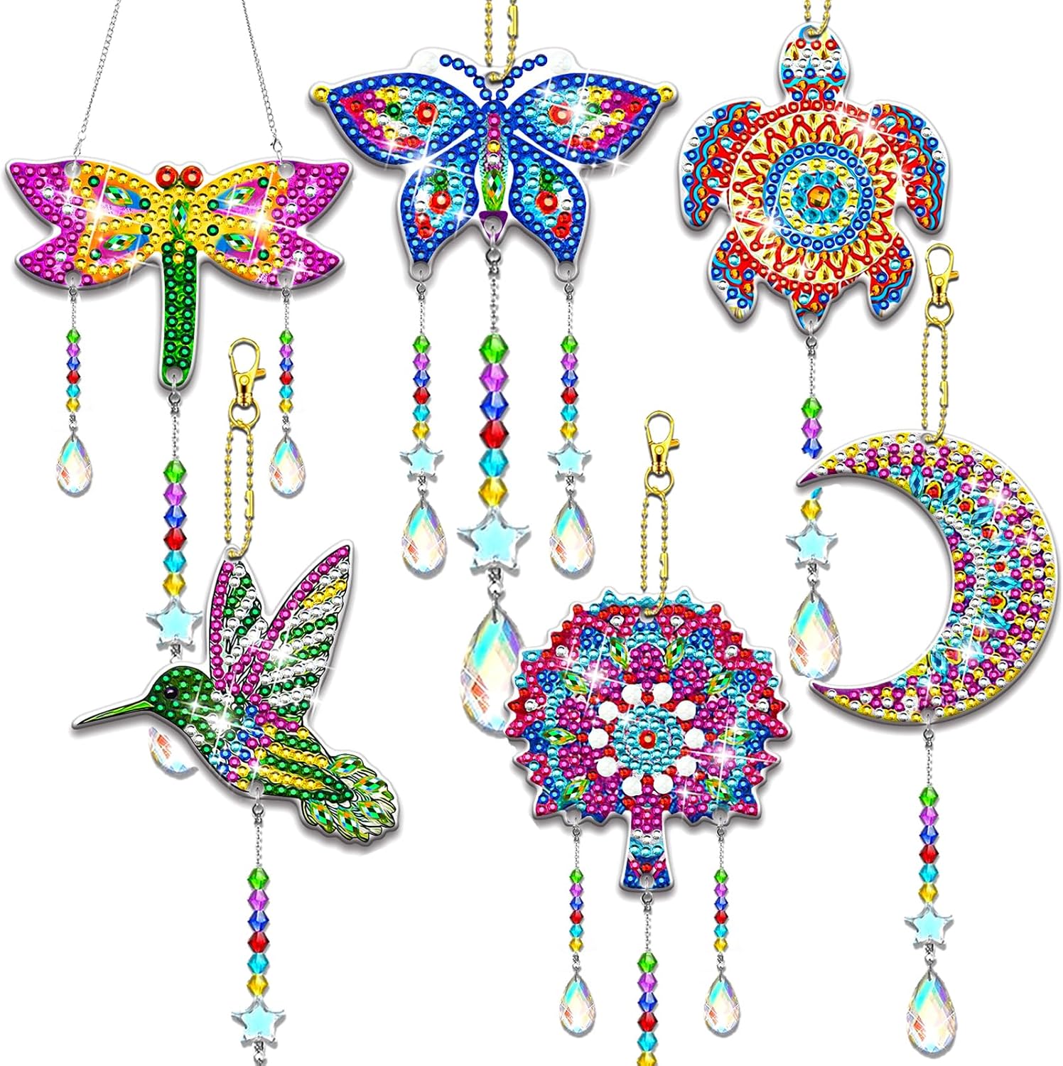Amazon.com: JeCuiK 6 Pcs Diamond Painting Suncatchers Double Sided ...