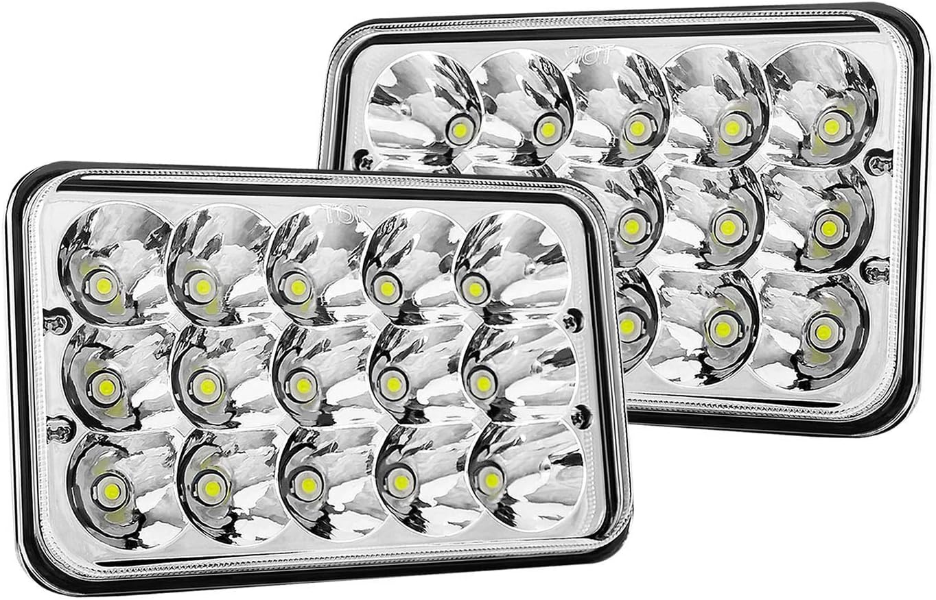 EBESTauto Compatible for 2pcs 4x6 inch LED Headlights Rectangular ...