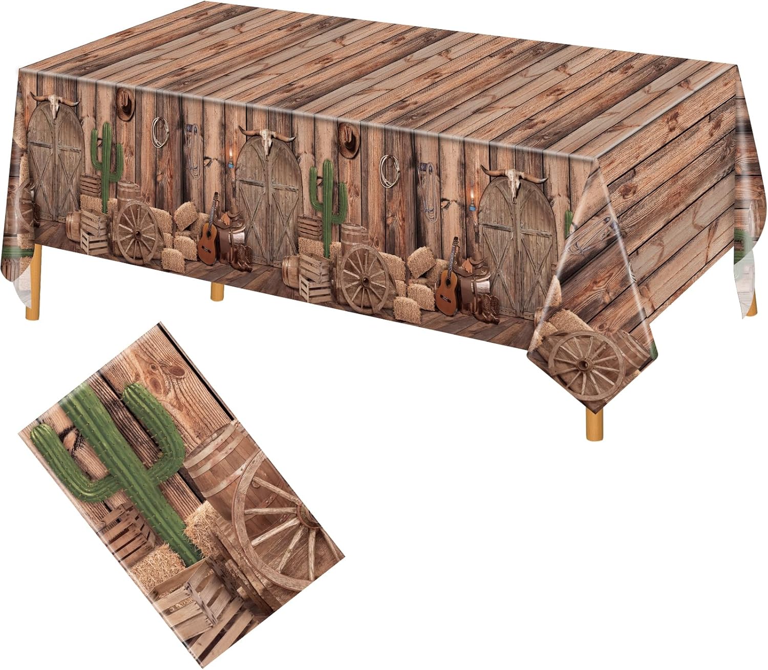 Amazon.com: 3 Pack Disposable Plastic Western Party Tablecloths ...