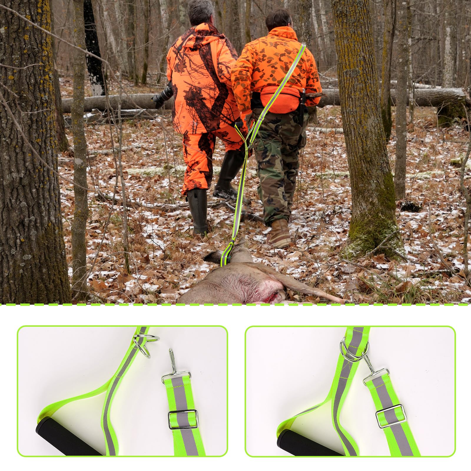 Reflective Deer Dragging Rope Deer Drag Harness & Rope Set | Reflective ...