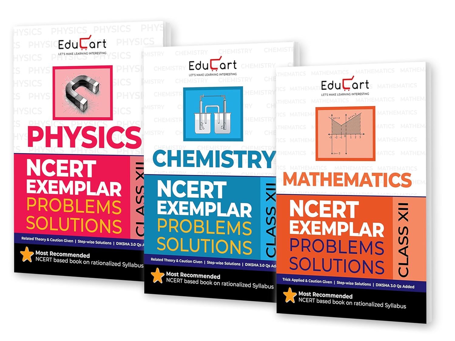 Educart NCERT Exemplars Class 12 Physics, Chemistry & Mathematics 2025-26 Problems Solutions ...
