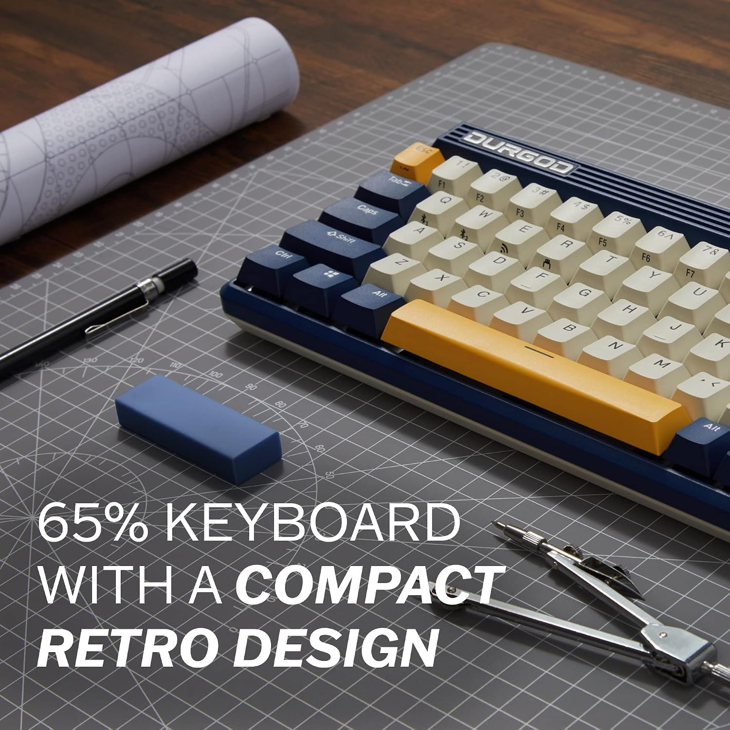 Durgod Fusion Mechanical Retro Keyboard | 65% Layout | Wireless ...