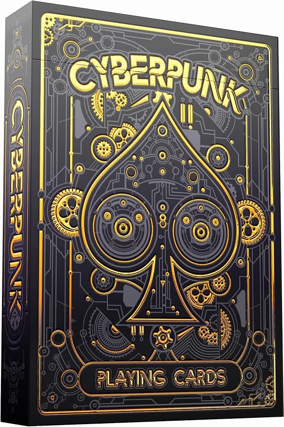 Amazon.com: Cyberpunk Gold Playing Cards, Cardistry Decks, White Deck ...
