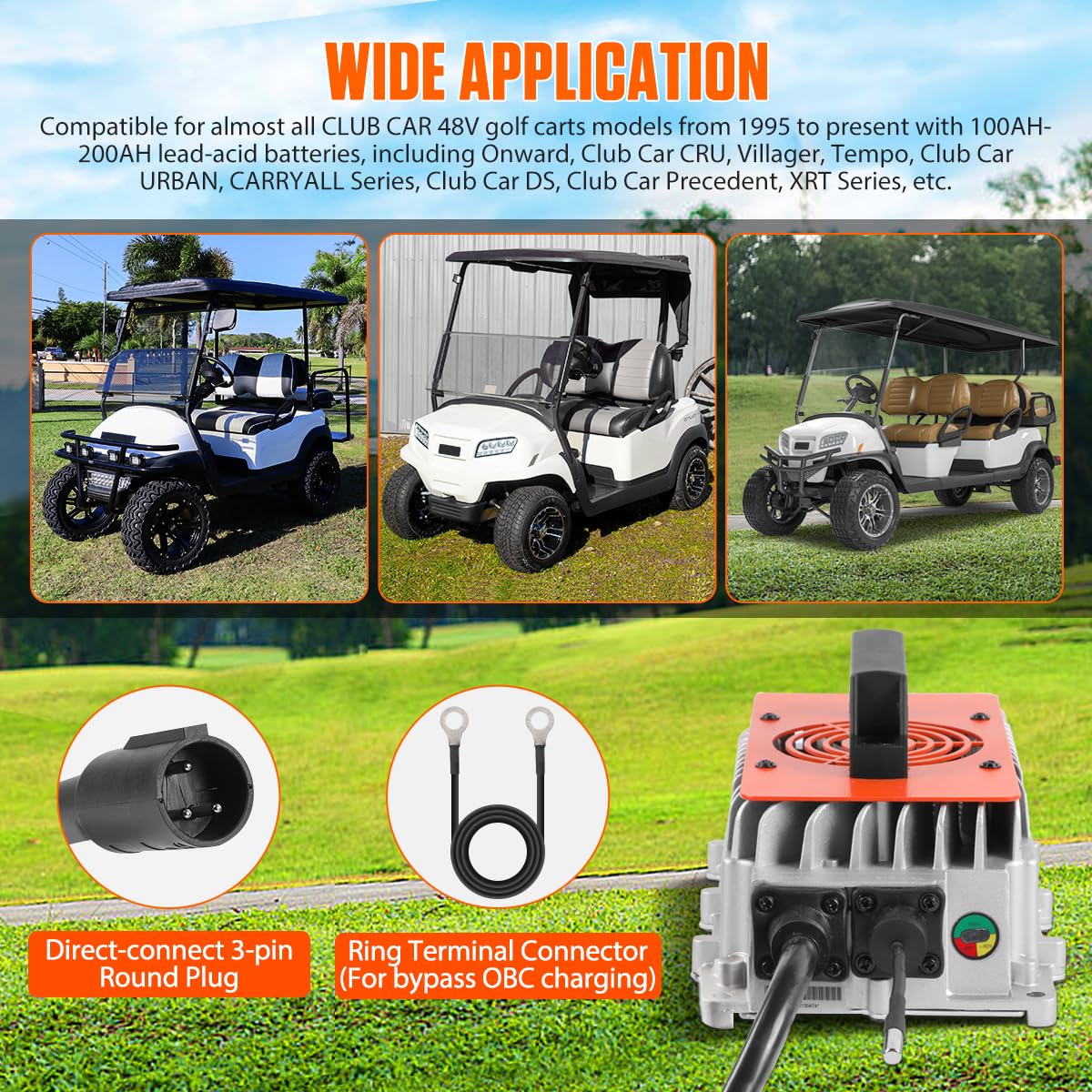 Snapklik.com : Club Car Charger 48V 18A Golf Cart Charger Club Car 48V ...