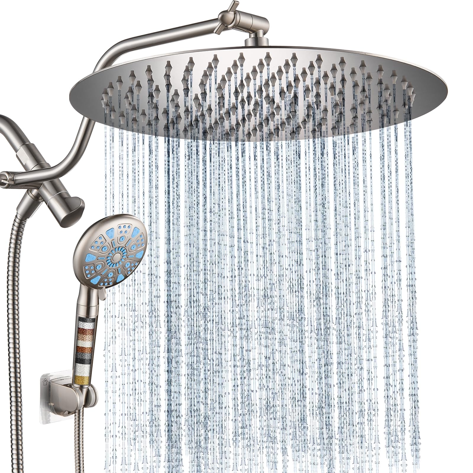 Cobbe 12 Inch All Metal Rain Shower Head, Dual Shower Heads with ...