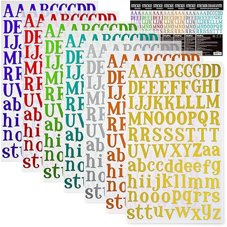 Amazon.com: 7 Sheets Letter Sticker- Colorful Alphabet Sticker Self ...