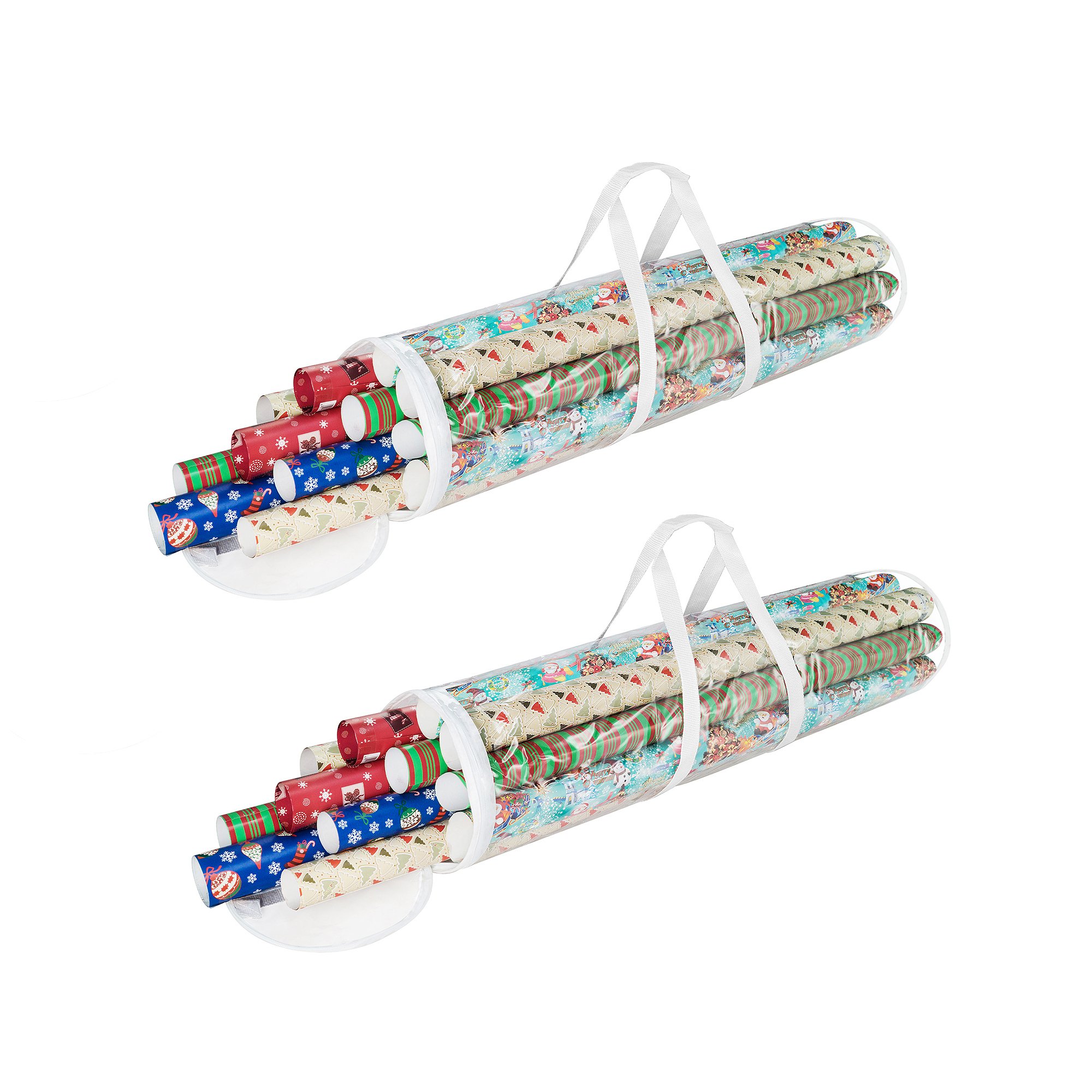 Snapklik.com : Wrapping Paper Storage Bags - Set Of 2 Clear Totes